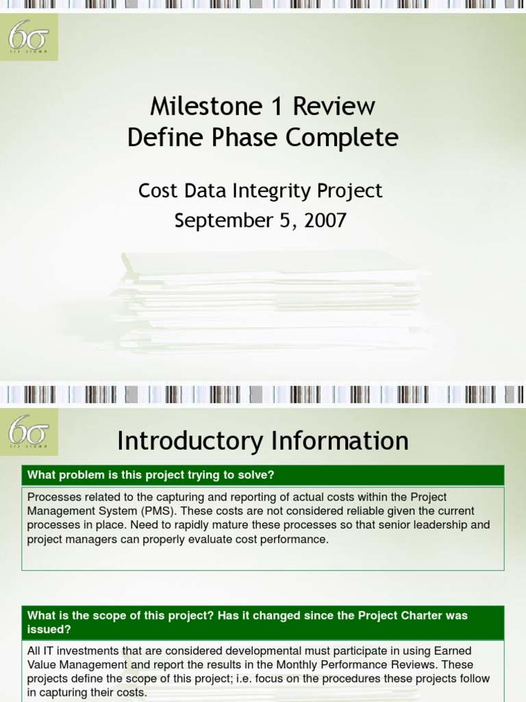 2.11 Milestone Review - Phase 1 | PDF | Six Sigma | Business