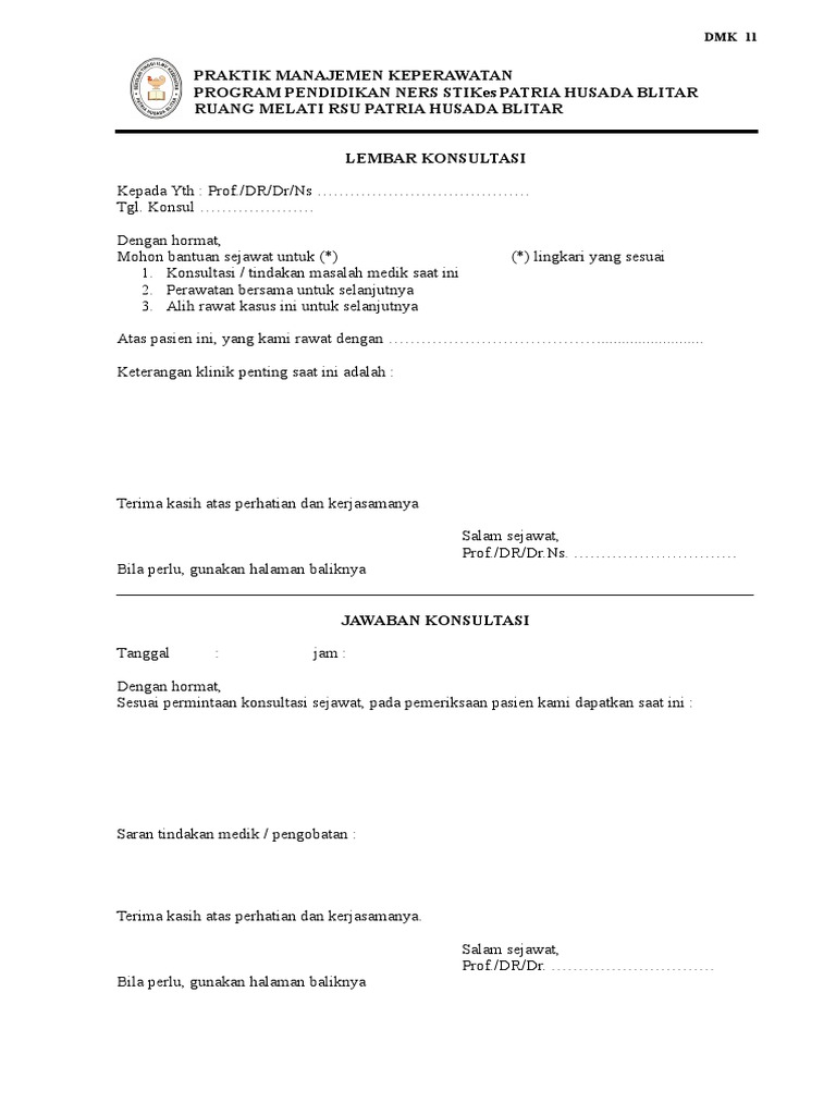 11 Lembar Konsul Dokter | PDF