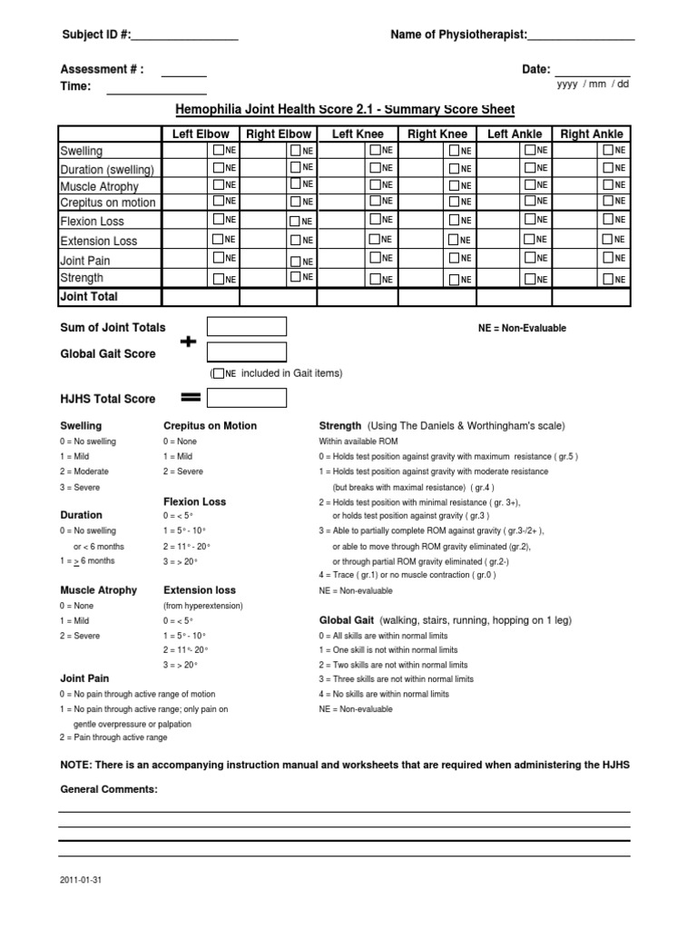HJHS-summary-score.pdf | Physical Therapy | Musculoskeletal System