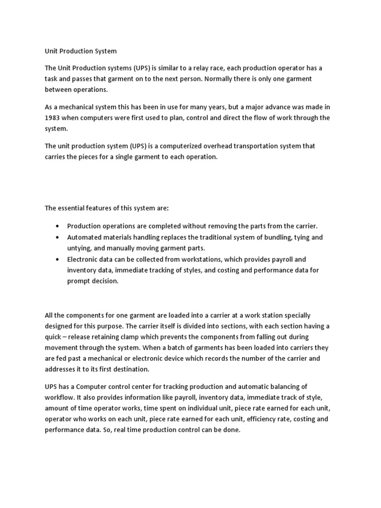Unit Production System | PDF | Economies | Business