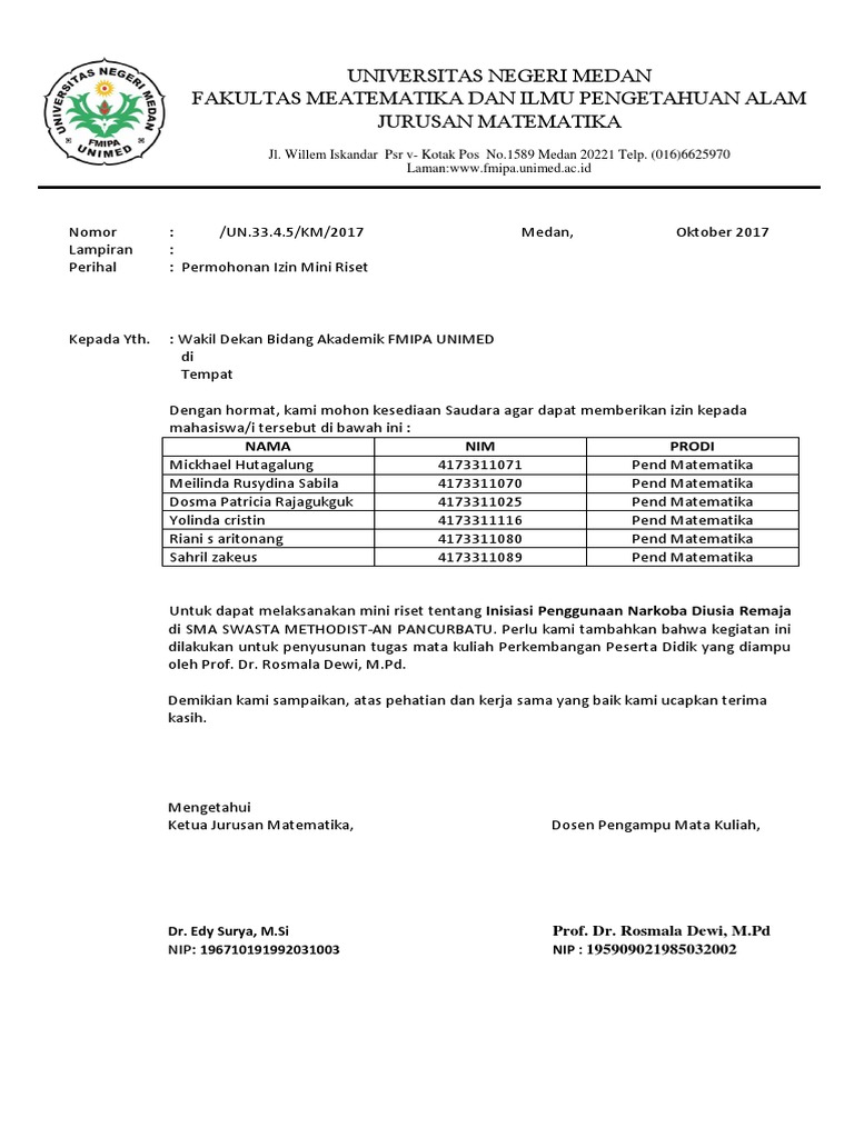 Surat Miniriset PPD | PDF
