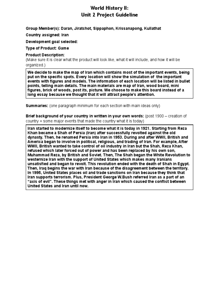 World History Q2 Proposal | PDF