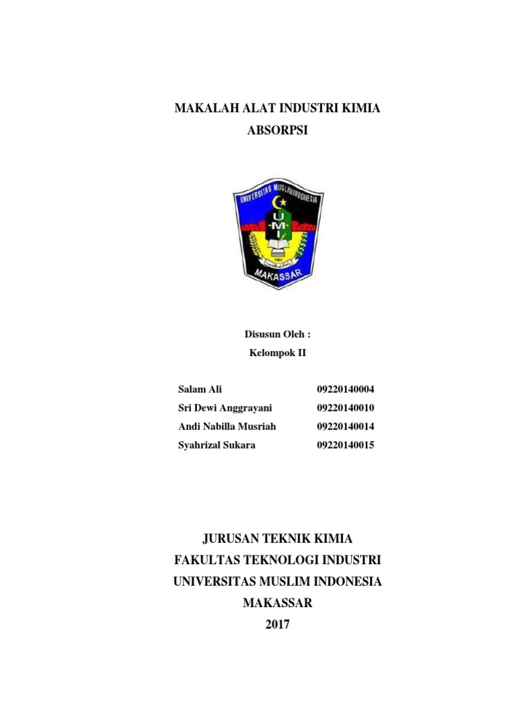 Makalah Alat Industri Kimia Absorpsi | PDF