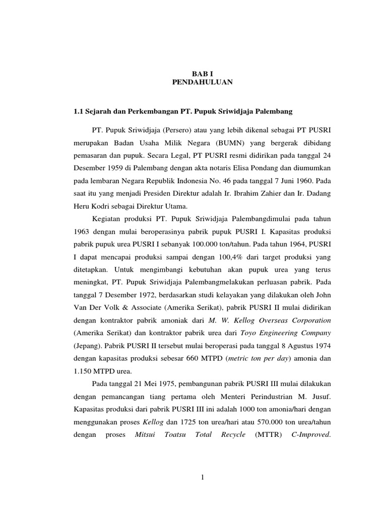 PT Pusri | PDF