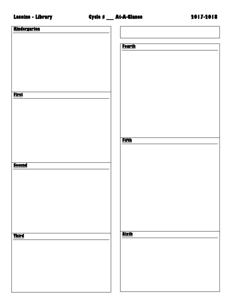 Cycle At A Glance Template Pdf Library And Museum