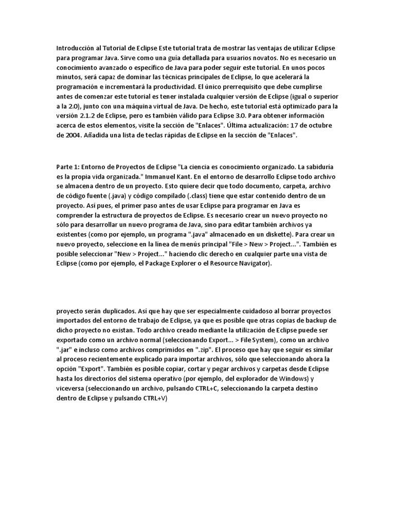 Tutorial Eclipse Pdf Eclipse Software Java Lenguaje De Programación
