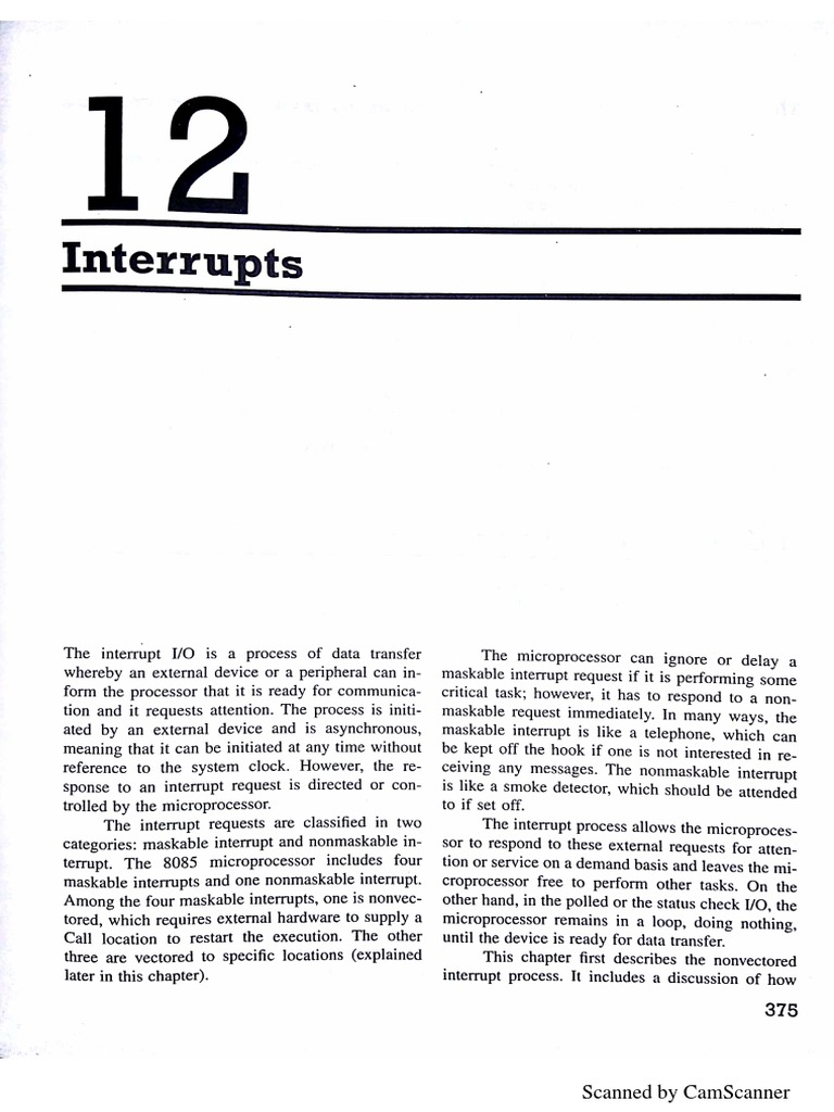 Chapter - 12 Interrupt Microprocessor Book by Ramesh Gaonkar | PDF