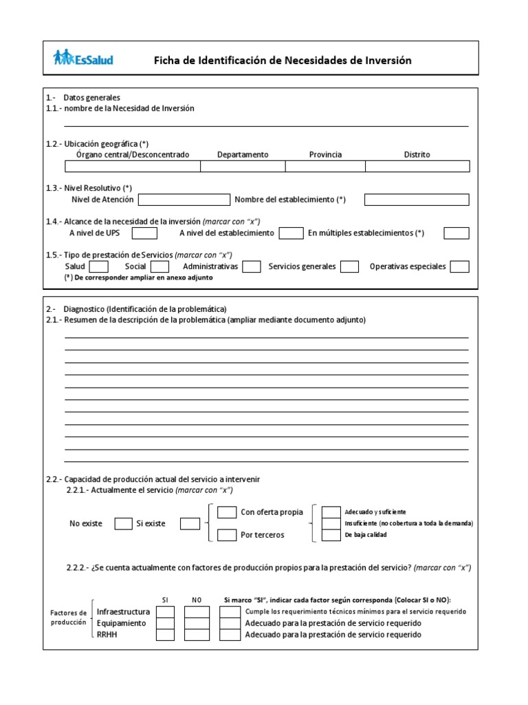 Ficha de Identificacion de Necesidades | PDF | Calidad (comercial ... Ficha de Identificacion de Necesidades | PDF | Calidad (comercial ...