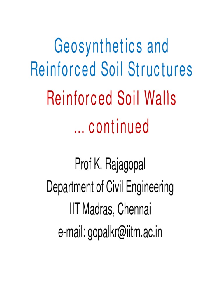 Geosynthetics and y Reinforced Soil Structures | PDF | Structural Load ...