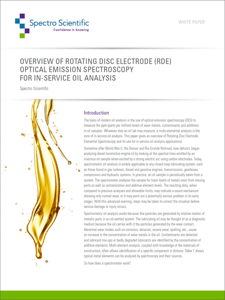Overview of Rotating Disc Electrode (RDE) Optical Emission Spectroscopy ...