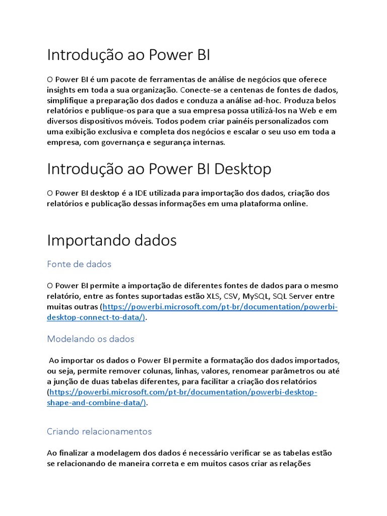 Power BI - Helper | PDF | Dados | Áreas de Ciência da Computação
