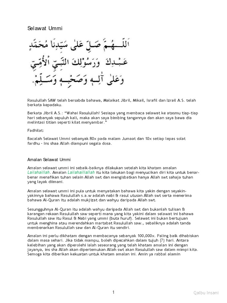 Selawat Ummi | PDF