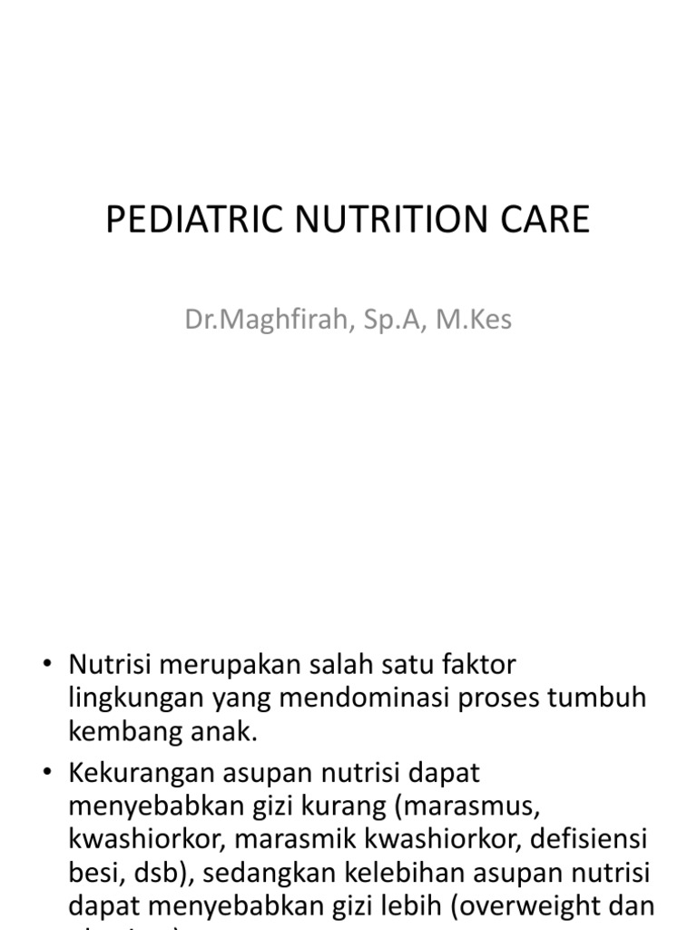 Pediatric Nutrition Care | PDF