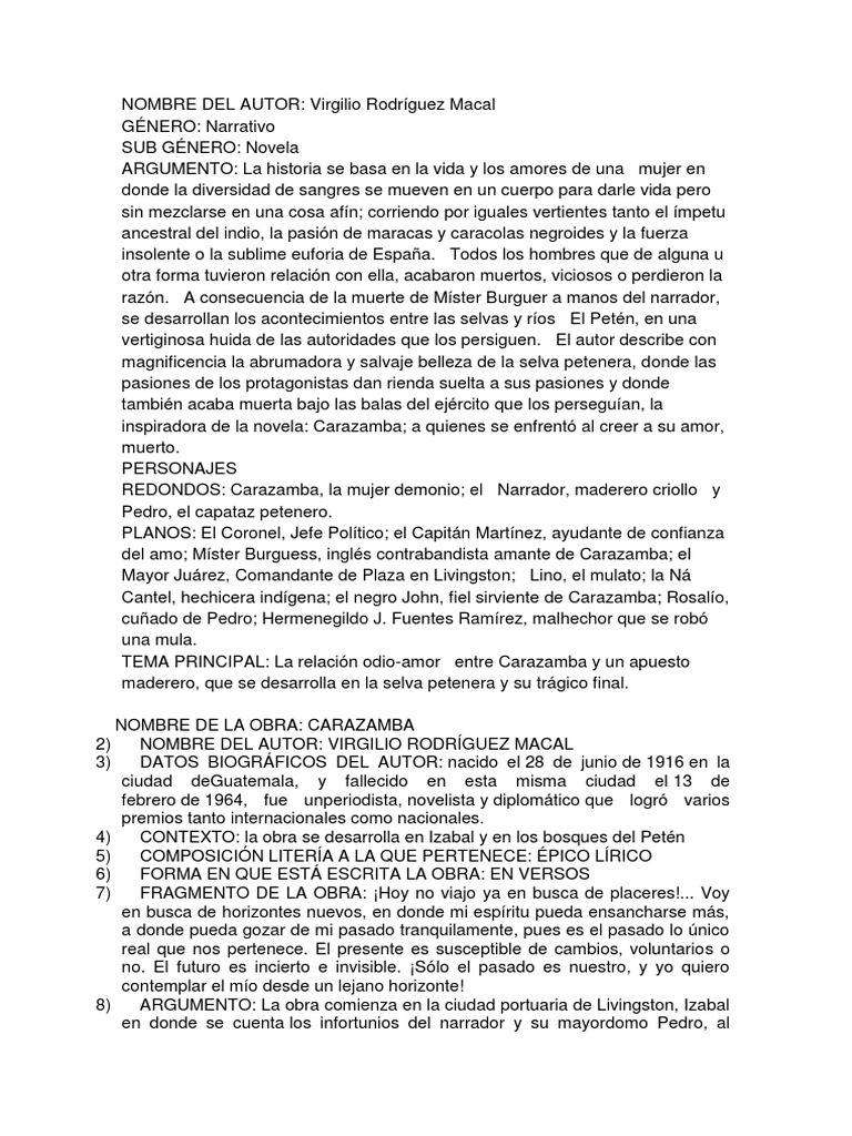 Carazamba | PDF | Lectura (proceso) | Novelas