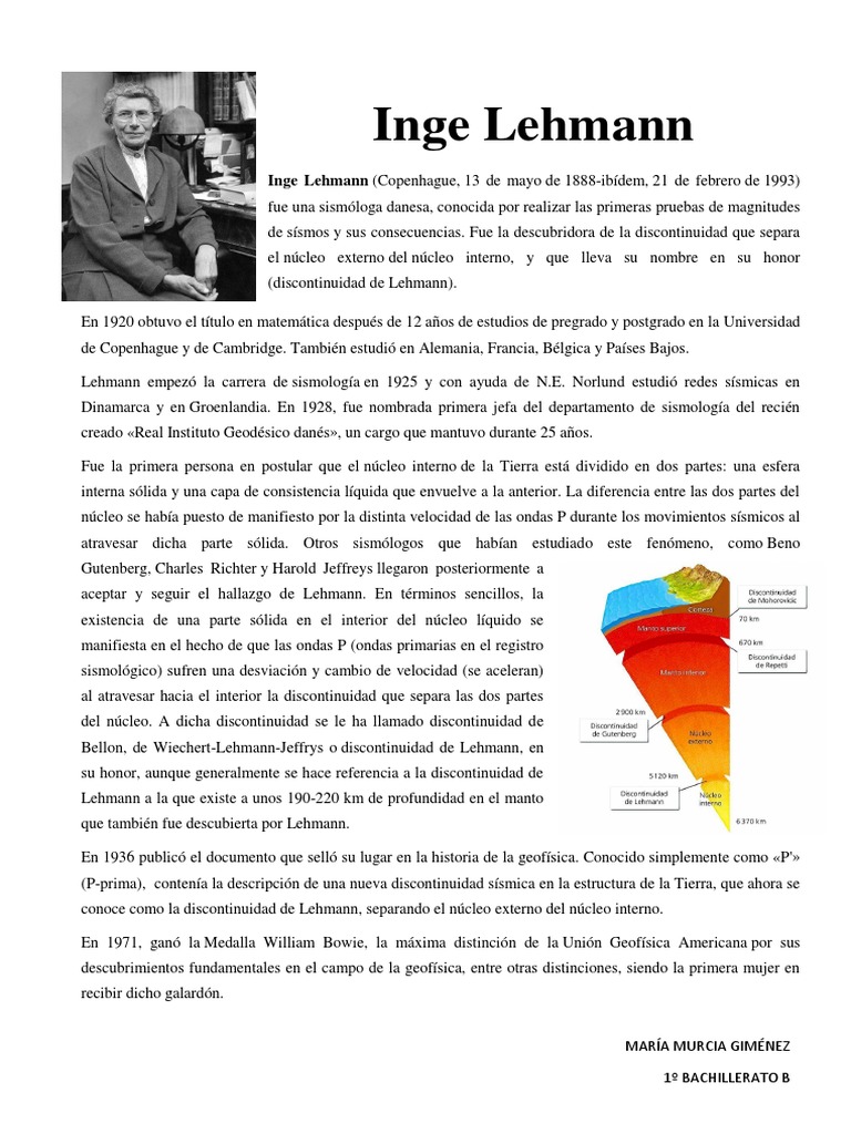 Inge Lehmann | PDF | Geofísica | Geología