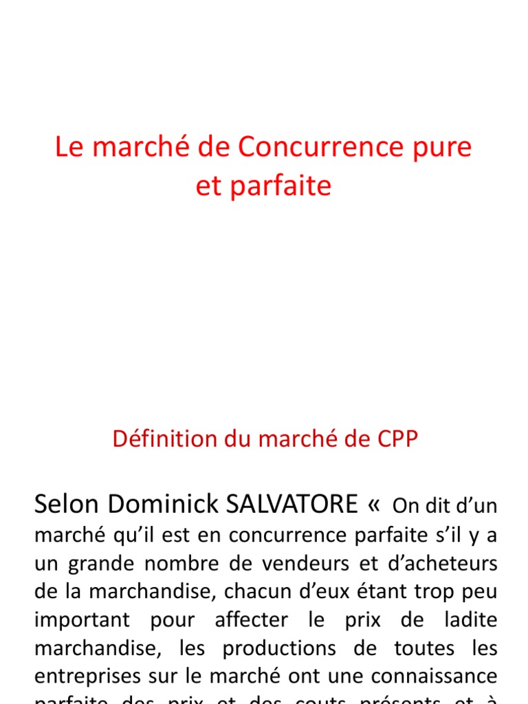 CPP | PDF | Concurrence pure et parfaite | Offre et demande