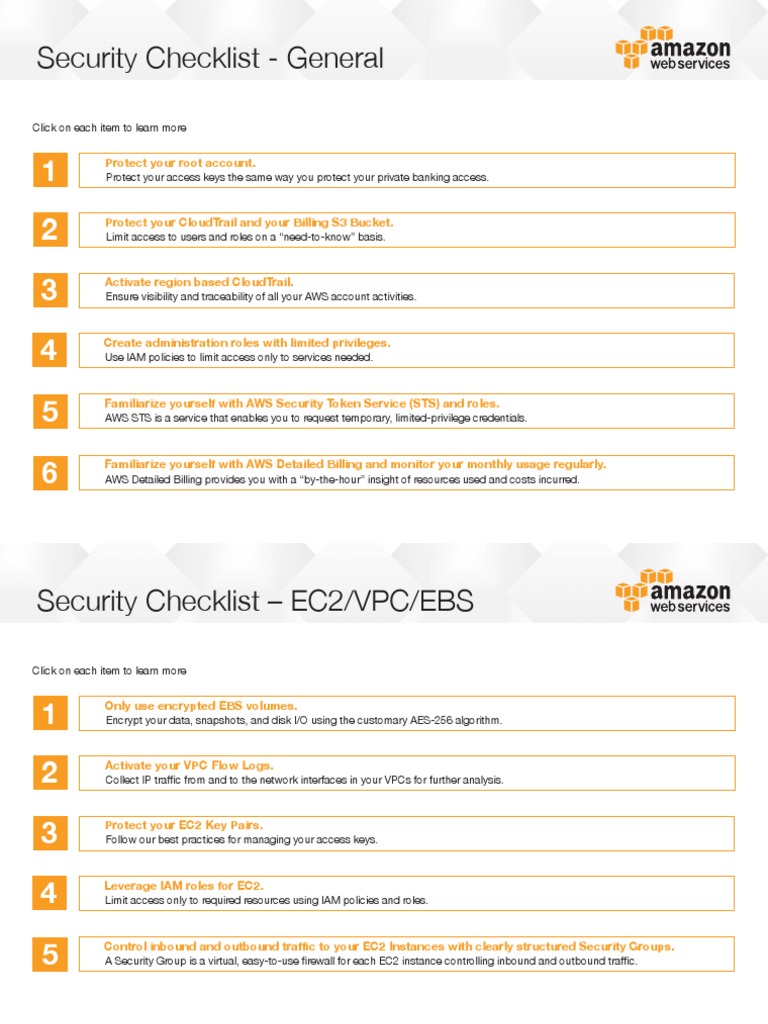 AWS Security Checklist PDF | PDF | Areas Of Computer Science | Cybercrime