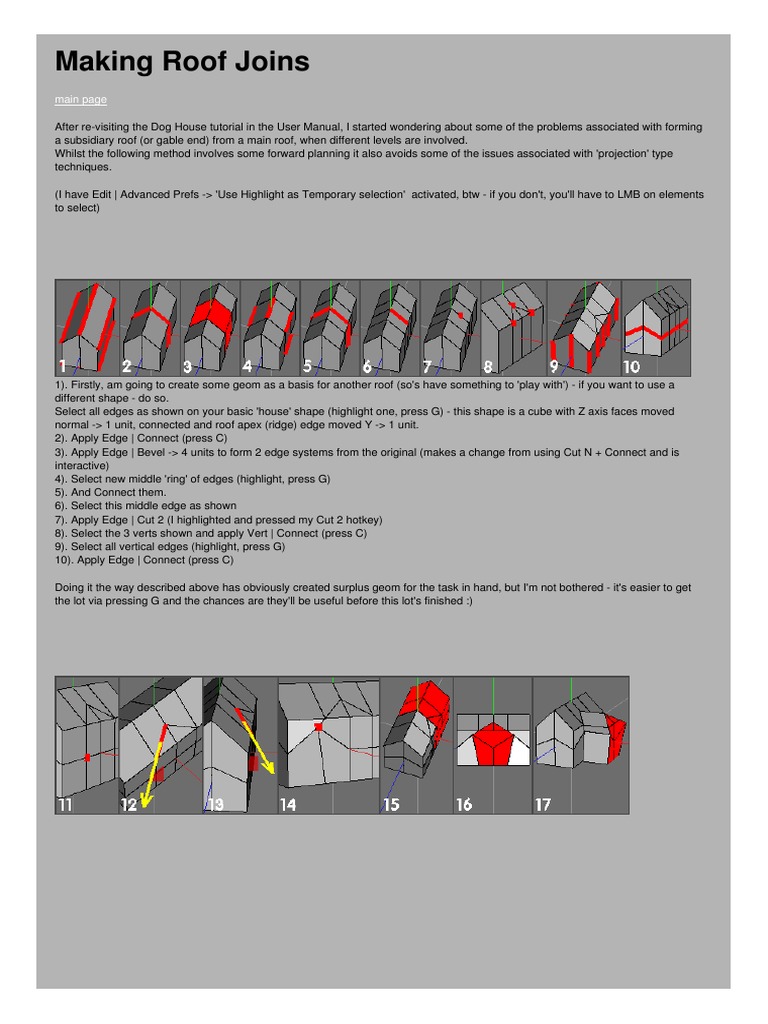 Making Roof Joins: Main Page | Download Free PDF | Cartesian Coordinate ...