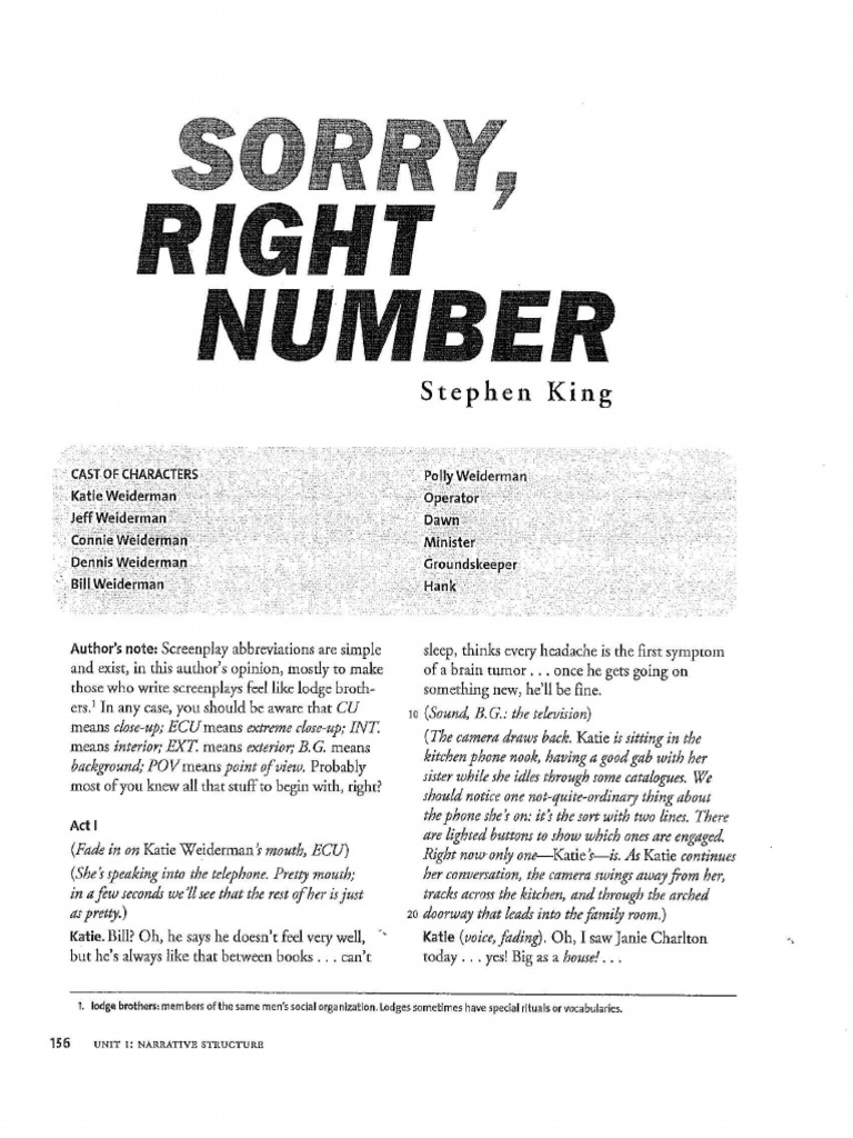 Sorry Right Number | PDF