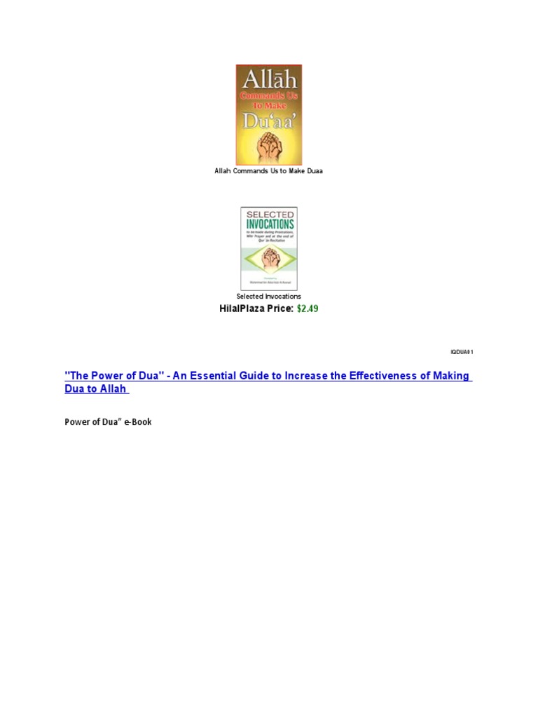 Essential Guide to the Power of Dua | PDF