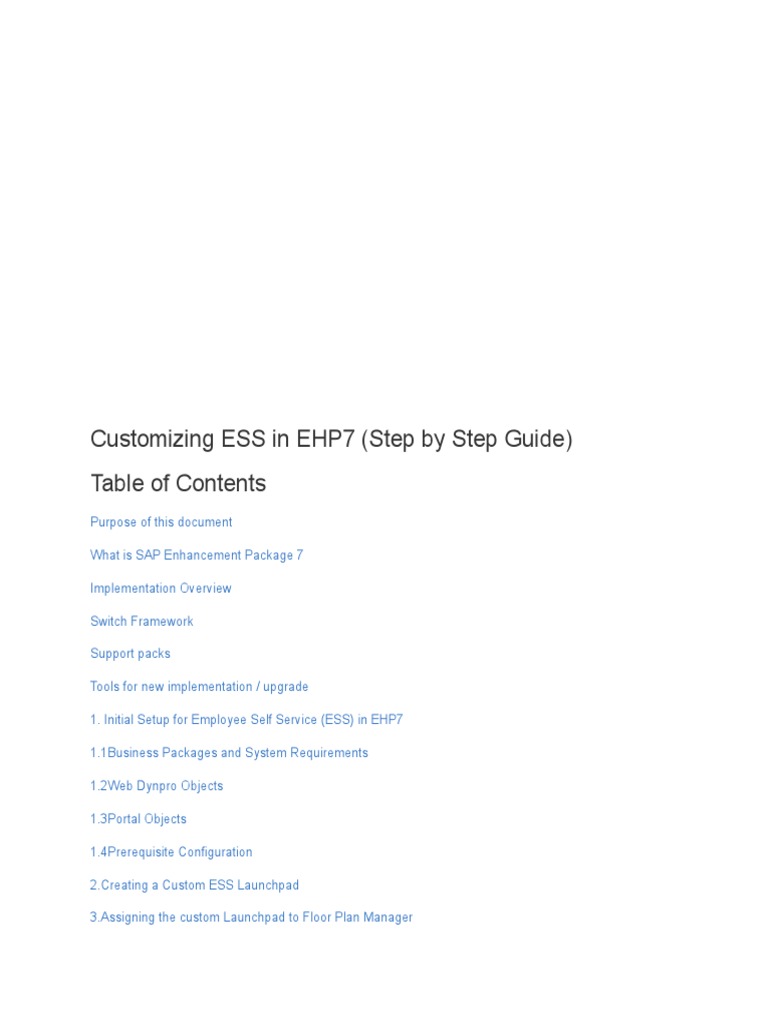 ESS in EHP7 Customization | PDF | Installation (Computer Programs ...