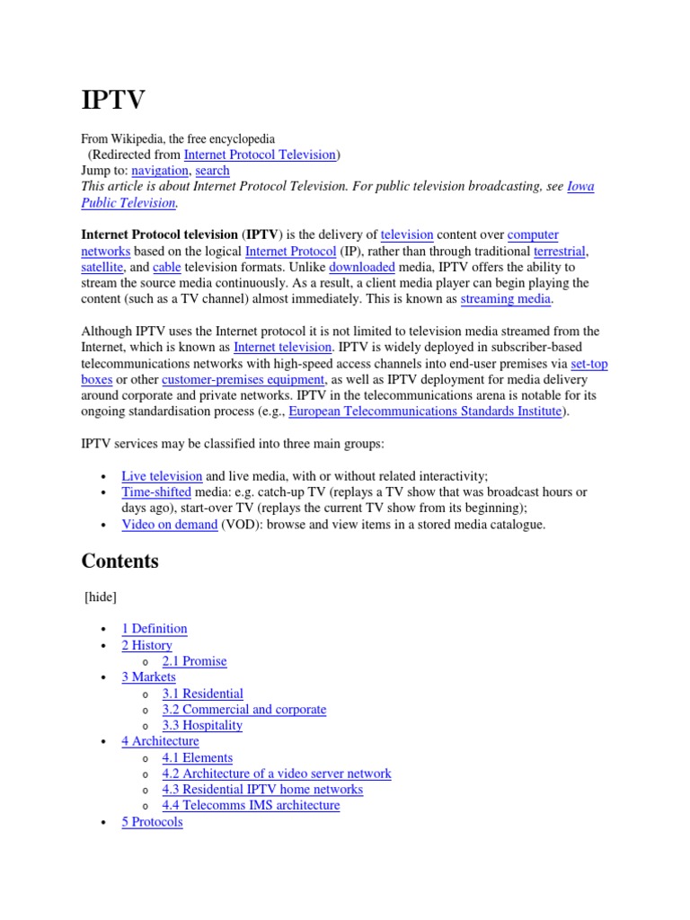 Evolution of Cable Television | PDF | Iptv | Video On Demand