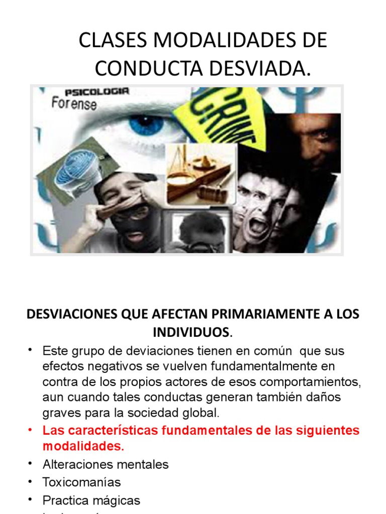 Clases Modalidades de Conducta Desviada | PDF