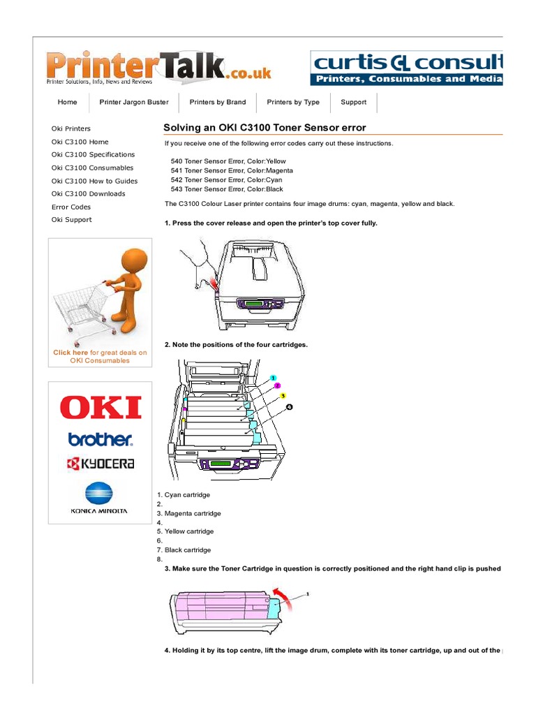 Fixing OKI C3100 Toner Sensor Errors | PDF | Printer (Computing ...