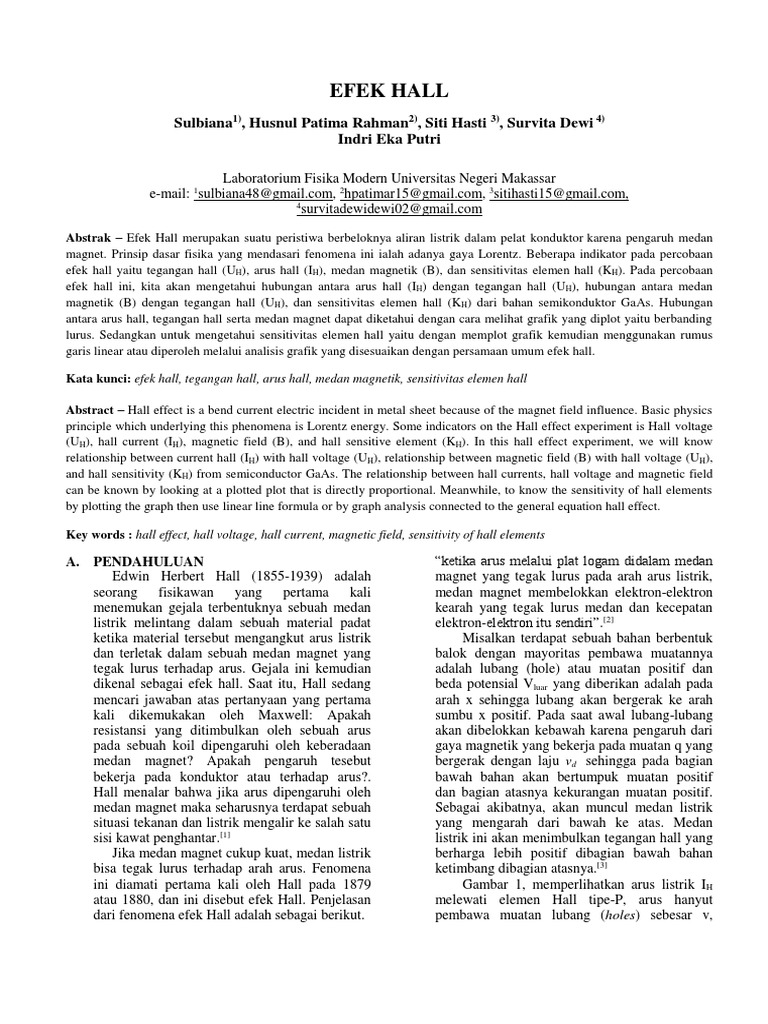 Efek Hall Kelompok 7 | PDF