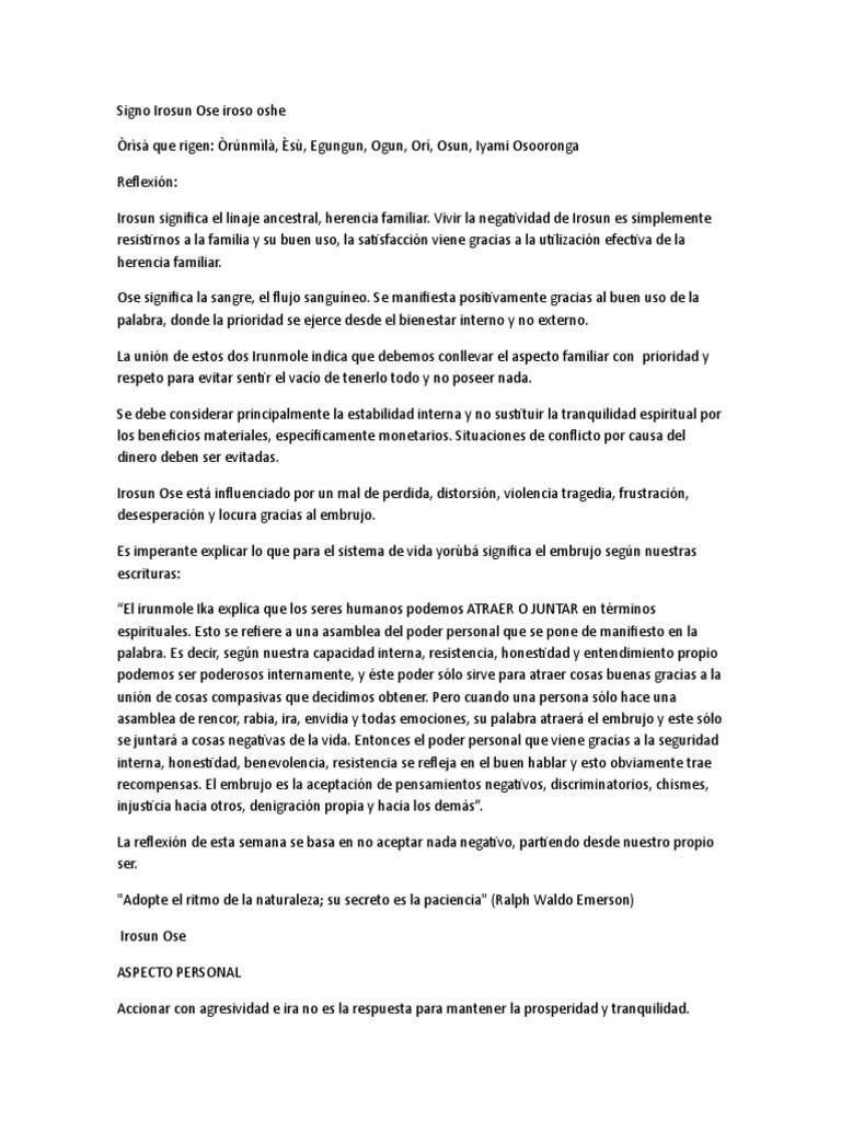 Irosun Ose: Guía Espiritual y Familiar | PDF | El embarazo | Familia