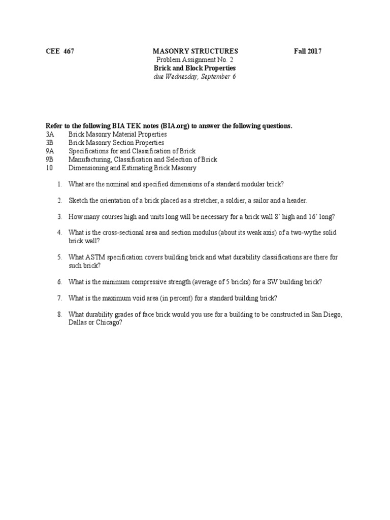 Masonry Strength and Material Properties | PDF | Masonry | Brick