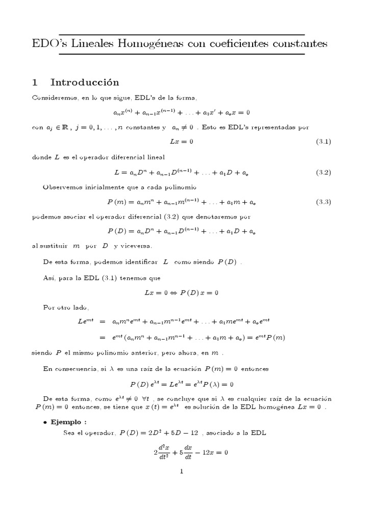 Edo Con Coeficiente Cte | PDF | Linealidad | Ecuaciones
