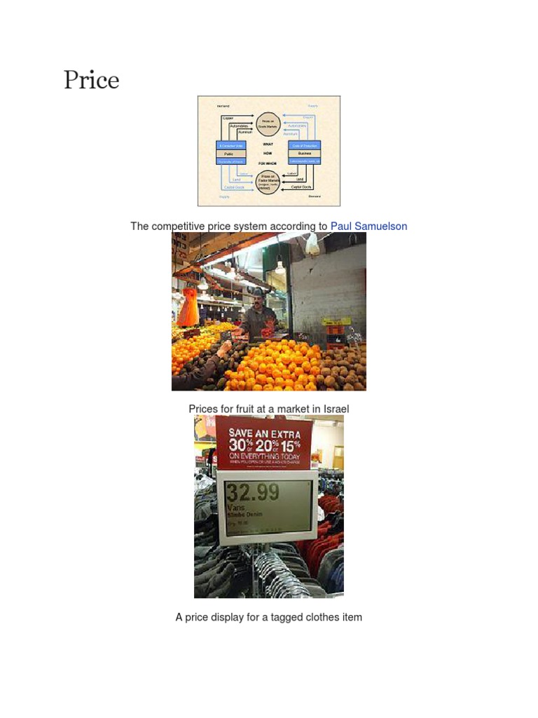 Price: The Competitive Price System According To | PDF | Value ...