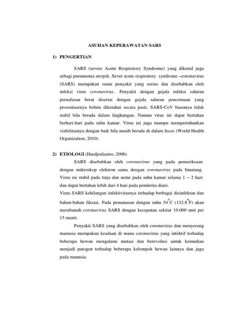 Asuhan Keperawatan Sars | PDF