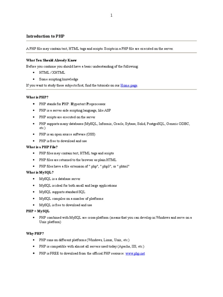 PHP For Beginners | PDF