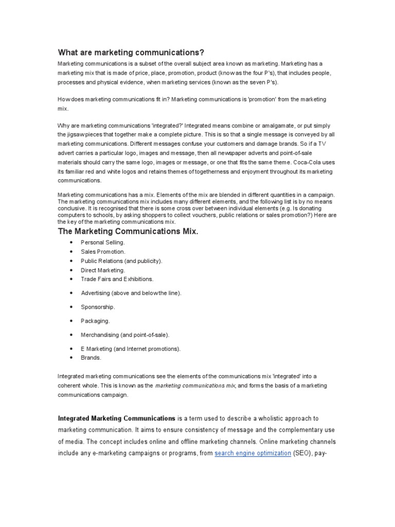 Marketing Communication | PDF | Marketing Communications | Promotion ...