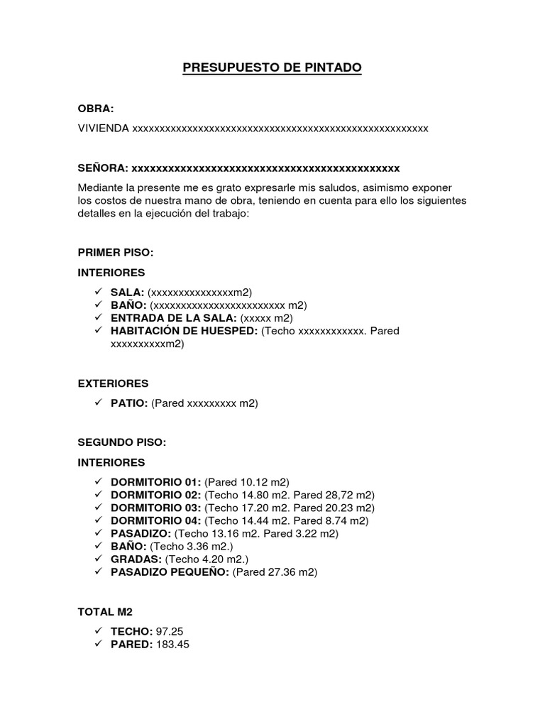 Hoja De Presupuesto De Pintura Cómo Cotizar Un Trabajo De Techado,