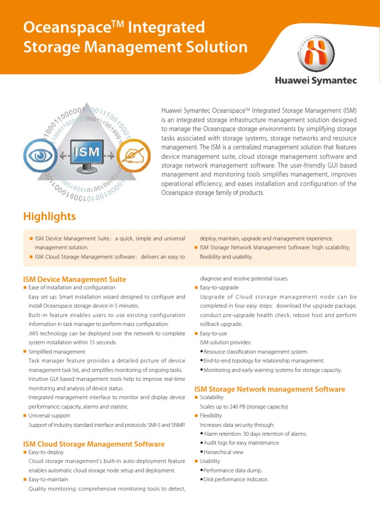 Oceanspace Integrated Storage Management Solution | PDF | Cloud Computing | Operating System