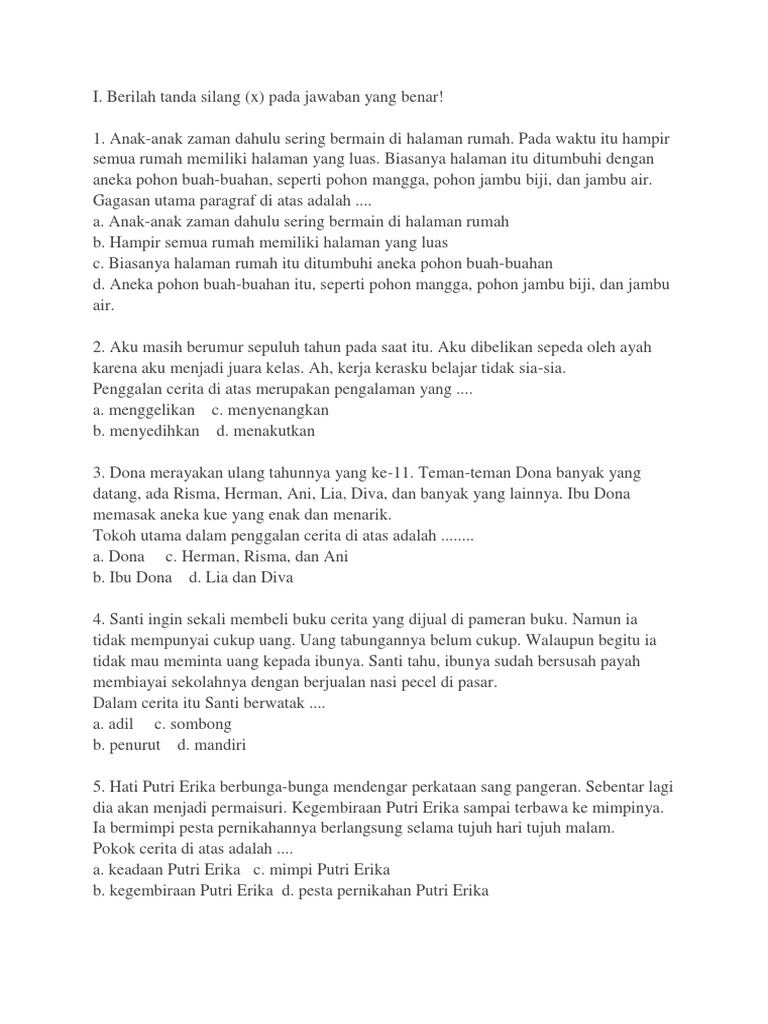Soal2 BI Kls 5 | PDF | Seni | Puisi