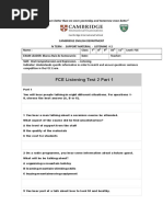 FCE Practice Test 2 Answer Key | PDF