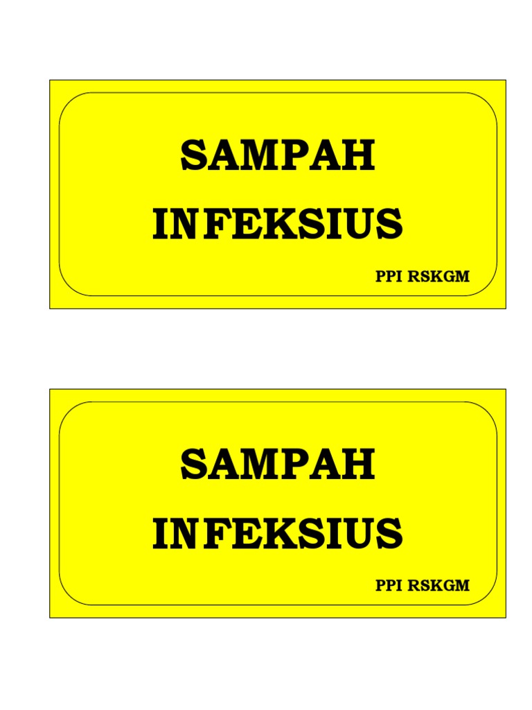 Label Sampah Infeksius Dan Non | PDF