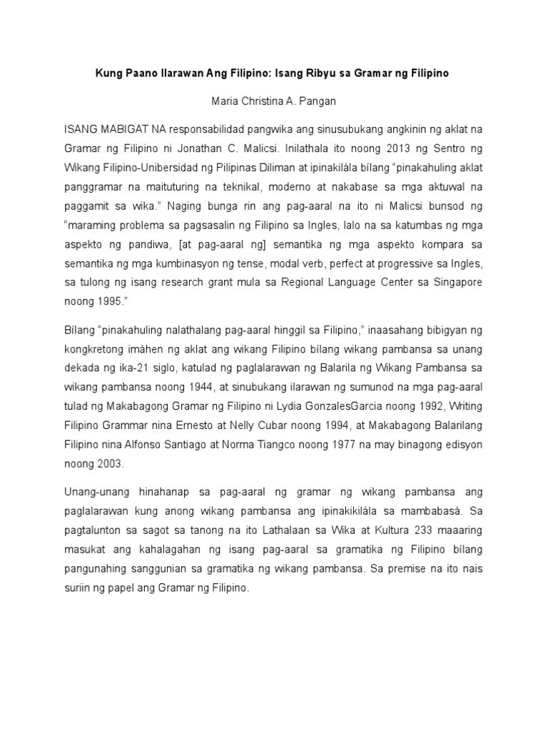 Kung Paano Ilarawan Ang Filipino | PDF