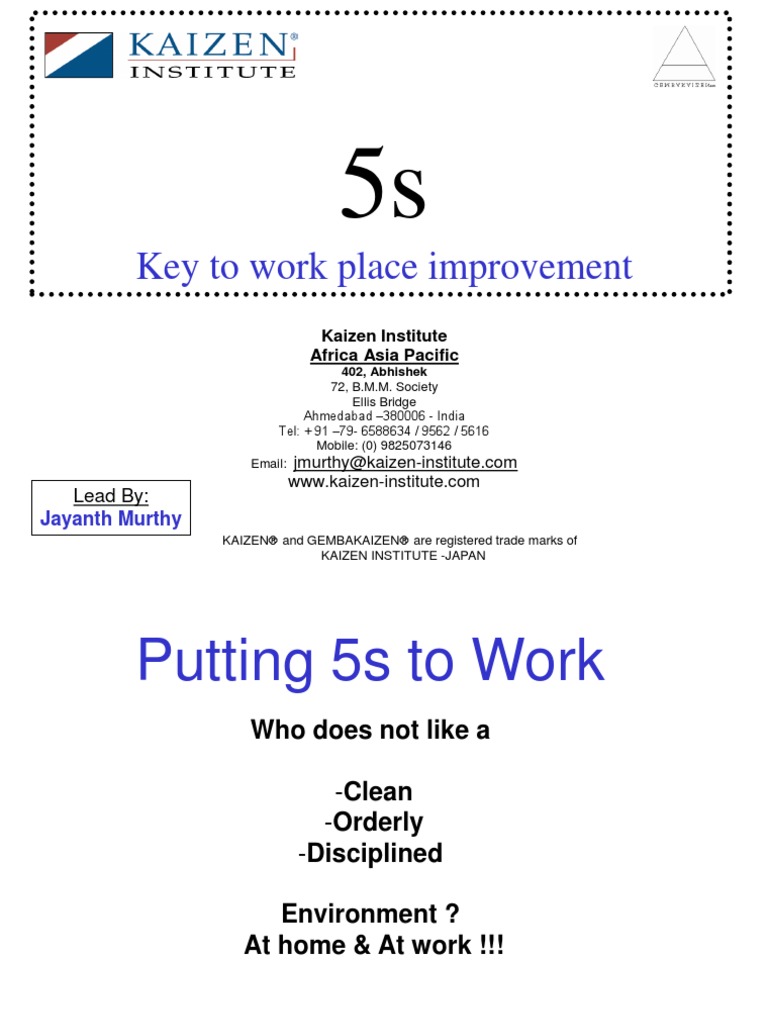5s Training Module by Jayanth, Feb 09 | PDF | Production And ...