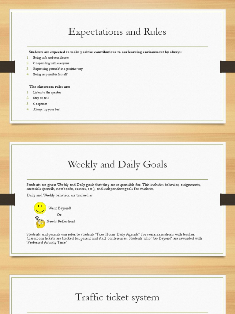 Slides Expectations and Rules | PDF