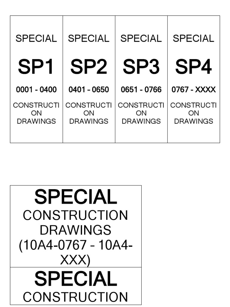 Special Construction Drawings Index | PDF