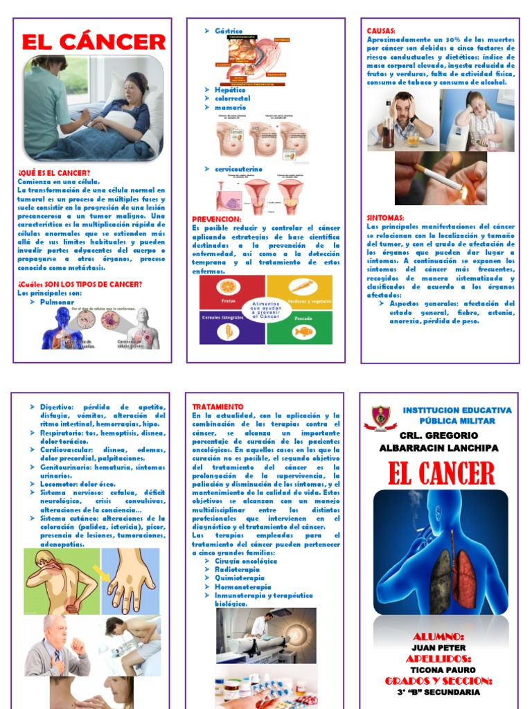 Triptico Cancer | PDF | Cáncer | Medicina