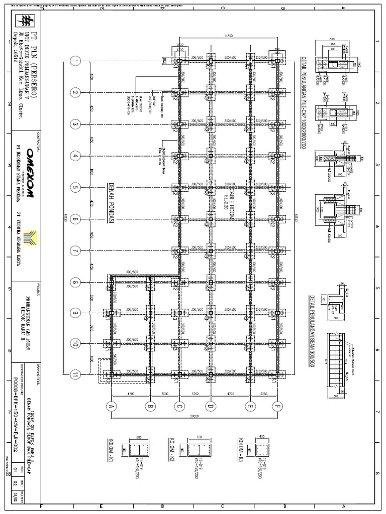 Denah Pondasi, Sloof Dan Pile-Cap