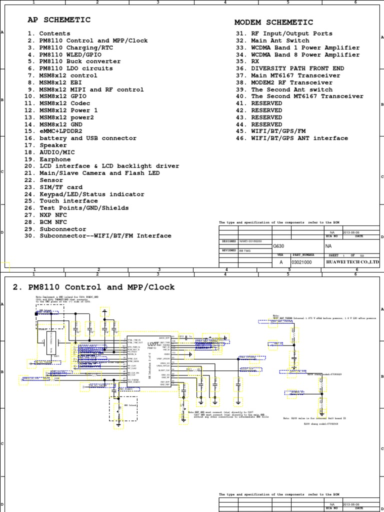 Huawei PM8110 Schematic Overview | PDF | Computing And Information ...