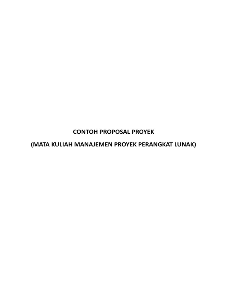Contoh Proposal Proyek | PDF
