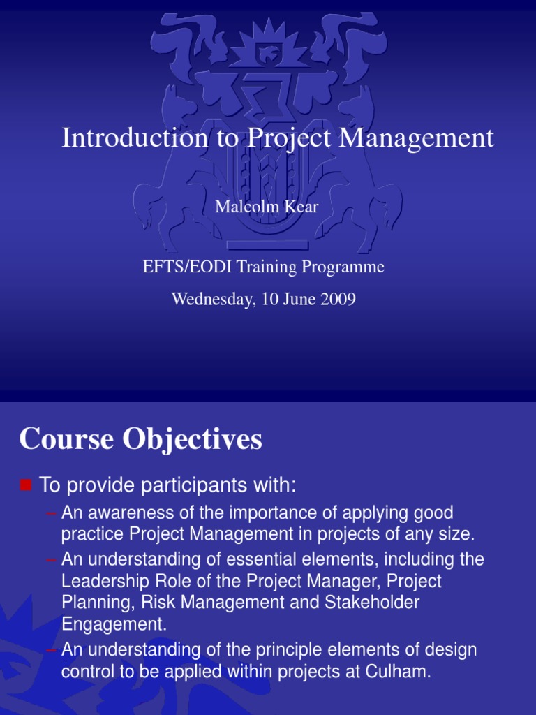 Introduction To Project Management | PDF | Project Management | Risk ...